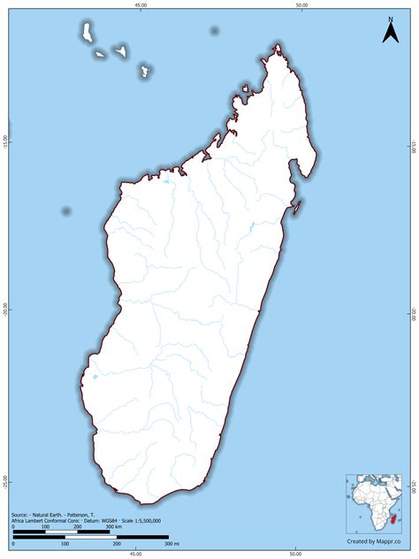 Printable Outline Map Of Madagascar