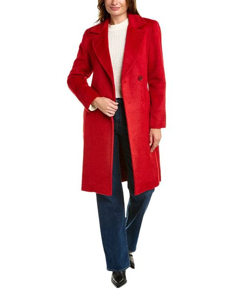 Buy Sofia Cashmere Belted Alpaca And Woolblend Coat Red At 61 Off