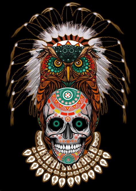 Sugar Skull Owl Wallpaper