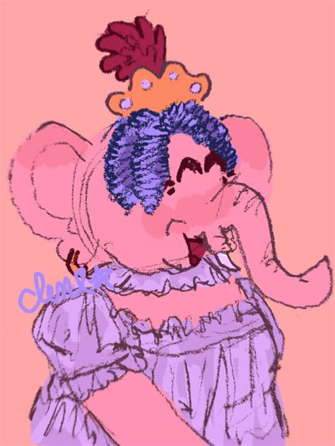 [id A Waist Up Side Profile Of B B Bubbles Smiling With Her Eyes Closed Shes Drawn With