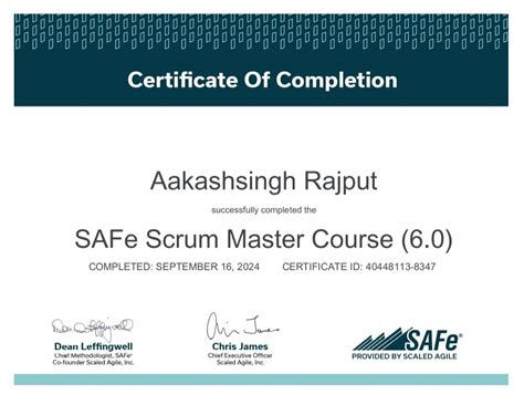 Im Happy To Share That I Have Successfully Completed Safe 6 Scrum