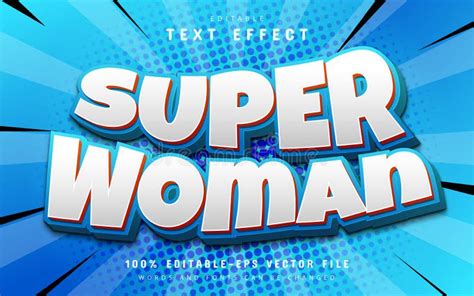 Super Woman Comic Style Text Effect Stock Vector Illustration Of Girl