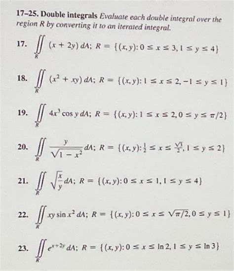 Solved Double Integrals Evaluate Each Double Integral Chegg
