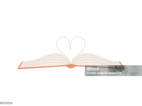 페이지가 하트 모양으로 접힌 책을 펼칩니다 이 책은 지식 학습의 상징입니다 독서 문학 및 학습을 좋아하는 사람들을위한 개념입니다