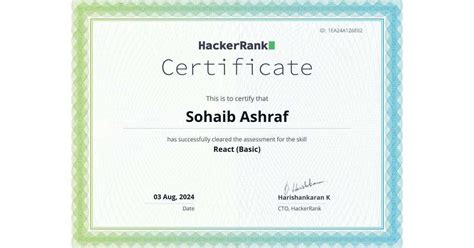 Sohaib Ashraf On Linkedin Hackerrank Skill Certificate