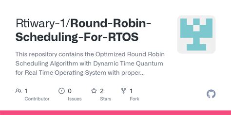 GitHub Rtiwary 1 Round Robin Scheduling For RTOS This Repository