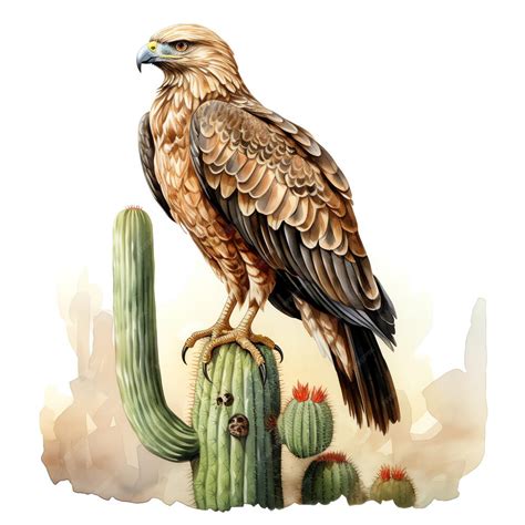 Premium Ai Image Eagle Perched On A Cactus With A Snake In Its Beak