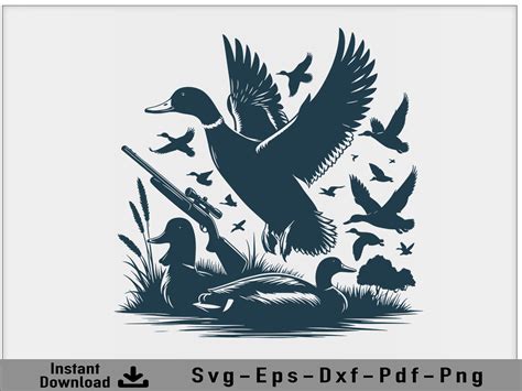 Duck Hunting Svg Vector Silhouette File Graphic By Shikharay410