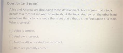 Solved Question 16 5 Points Alice And Andrew Are Chegg Com