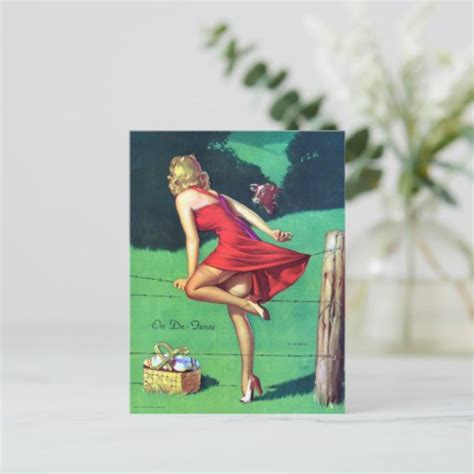 Gil Elvgren ♡ Vintage Pin Up Girl ♡ Postcard Zazzle