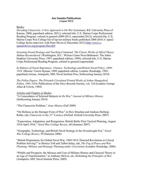 Jon Sumida Publications Books Decoding Clausewitz A New