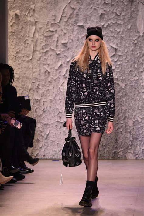 A Model Walks The Runway At The Nicole Miller Show Editorial