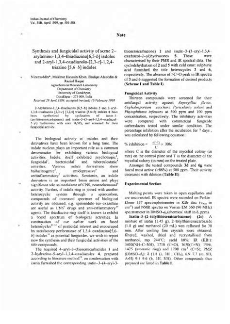 Pdf Cheminform Abstract Synthesis And Fungicidal Activity Of Some 2