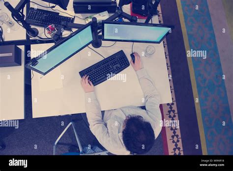 Top View Of Software Developer Writing Programming Code On Computer