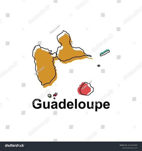 Map City Guadeloupe Vector Isolated Illustration Stock Vector Royalty Free 2411264309