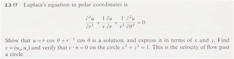 Solved 3317 Laplaces Equation In Polar Coordinates Is