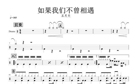 如果我们不曾相遇鼓谱 五月天 架子鼓谱 琴谱网
