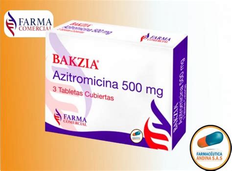 AZITROMICINA 500 MG CAJA X 3 TABLETAS BAKZIA FARMA COMERCIAL