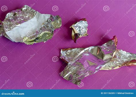 Lots Of Crumpled Shiny Candy Wrappers On Pink Background Stock Image Image Of Temptation Food