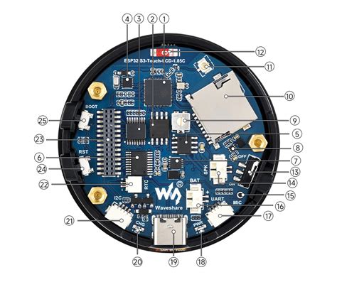 Esp32 S3 185inch Round Lcd Development Board 360×360 Supports Wi Fi