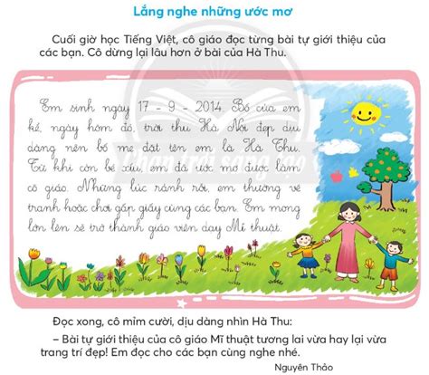 Bài 2 Lắng nghe những ước mơ SGK Tiếng Việt 3 tập 1 Chân Trời Sáng Tạo