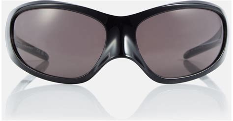 Balenciaga Skin Oval Sunglasses In Brown Lyst