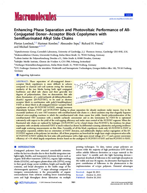 Pdf Enhancing Phase Separation And Photovoltaic Performance Of All