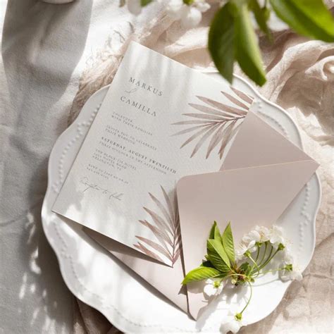 Bohemian Pampas Grass Wedding Invitation Zazzle