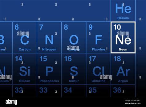 Neon Element On The Periodic Table Noble Gas And Chemical Element With