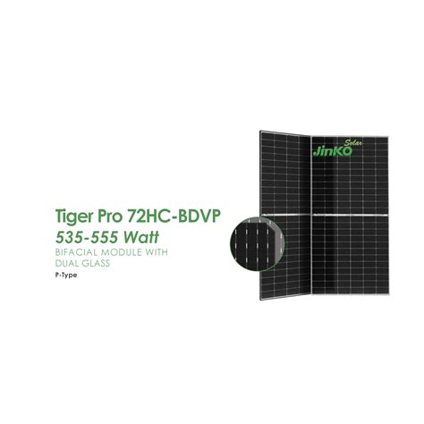 500W 555W Jinko Tiger PRO Bdvp P Type Dulal Glass Bifacial Solar Panels