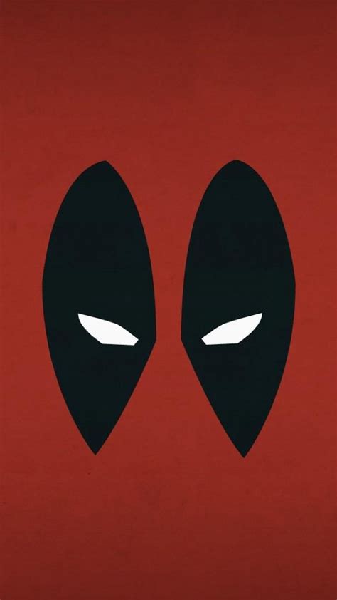 Red Background Deadpool Face Black Free Wallpaper For Mobile