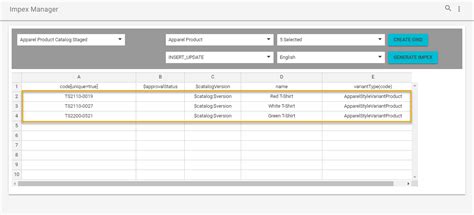 How To Create An Insertupdate Impex Script For The Apparel Product
