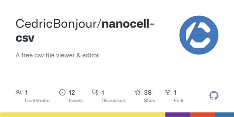 Github Cedricbonjour Nanocell Csv A Free Csv File Viewer Editor