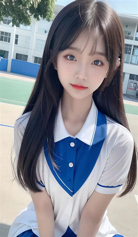 校服，美女 无界ai