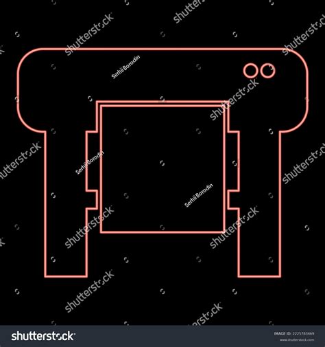 Neon Plotter Red Color Vector Illustration Stock Vector Royalty Free Shutterstock