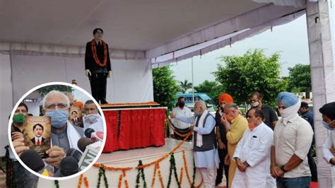 करनाल पहुँचे Cm मनोहर लाल खट्टर ने नए बस स्टैंड पर बनी शहीद मदन लाल