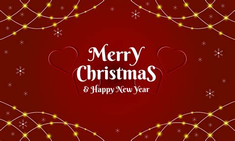 Red Background Merry Christmas And Happy New Year Winter Greeting Card