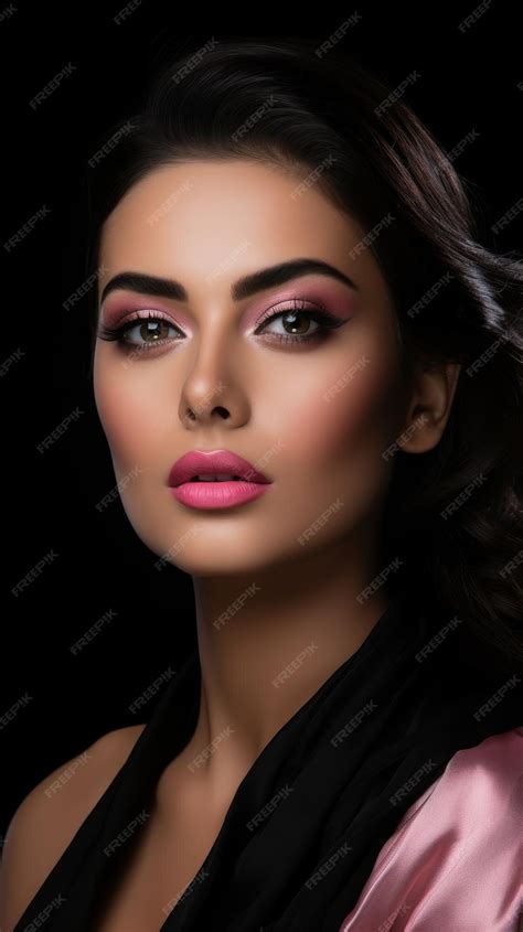 Premium Photo Woman With Long Hair In Pink Dress