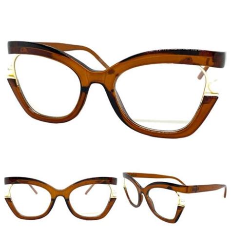 Exaggerated Vintage Retro Cat Eye Style Clear Lens Eye Glasses Large