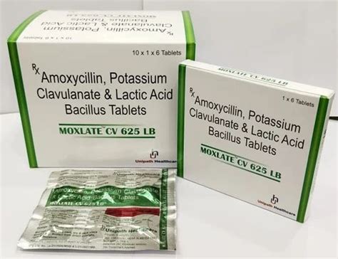 Amoxycillin Potassium Clavulanate Lactic Acid Bacillus Tablets 625 Mg