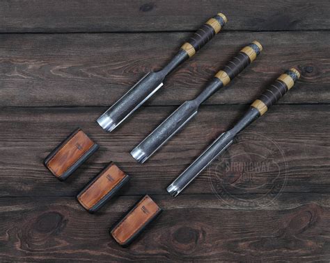 Set Of Rounded Timber Chisels 3pc Forged Carving Wood Chiselmforged