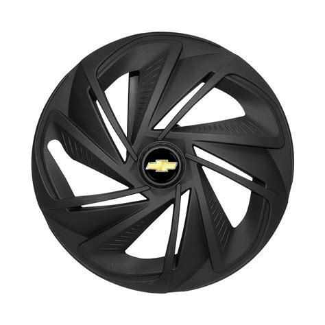 Calota Esportiva Aro Nitro Preta Fosca emblema GM Preto Delivery Peças Acessórios Automotivos