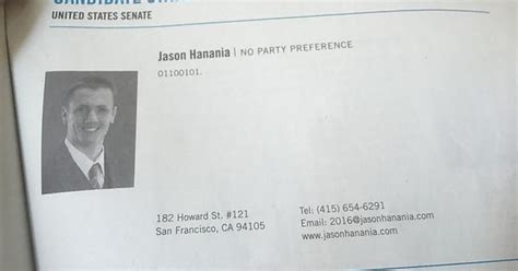 One Of Californias Candidates For Senator Has A Blurb In Binary Only