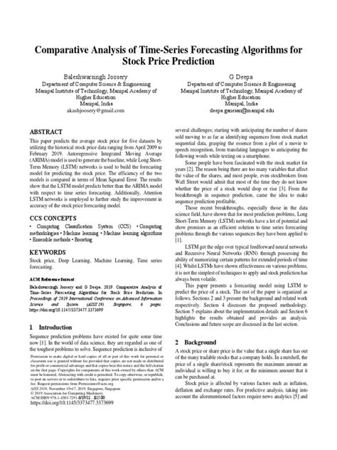 Comparative Analysis Of Time Series Forecasting Algorithms For Stock