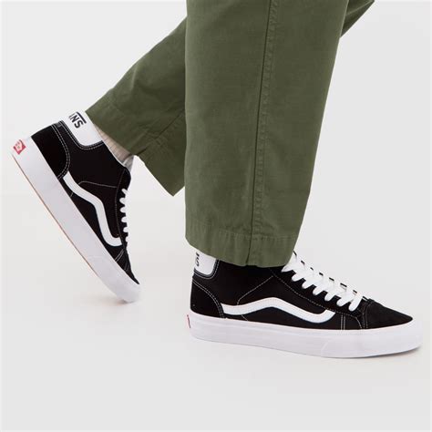 Mens Black And White Vans Mid Skool 37 Trainers Schuh