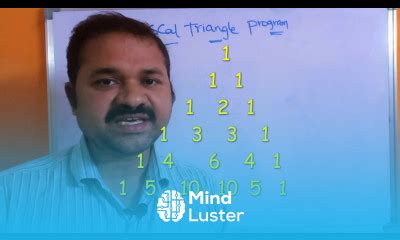 Learn PASCAL TRIANGLE PROGRAM IN C PROGRAMMING 1 11 121 1331 14641