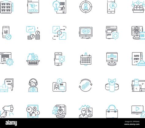 Web Production Linear Icons Set Design Development Coding Graphic