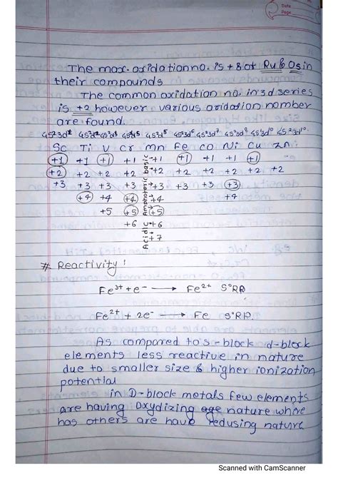 Chapter The D And F Block Elements Class Chemistry Notes For Cbse Board And NEET Or Jee
