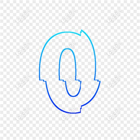 간단한 파란색 그라디언트 네온 테크 와이어 프레임 번호 0 요소 Png 일러스트 무료 다운로드 Lovepik