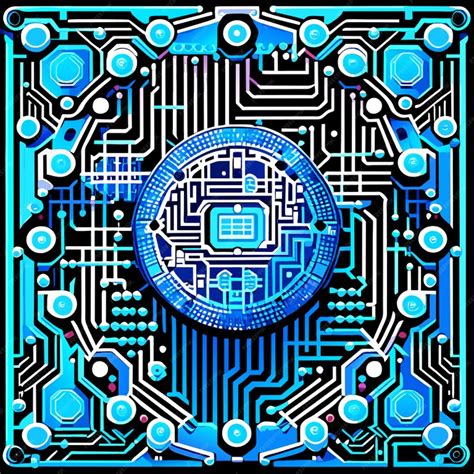 Circuit Imprimé Bleu Circuit Cyber Circuit Numérique Barre Qr